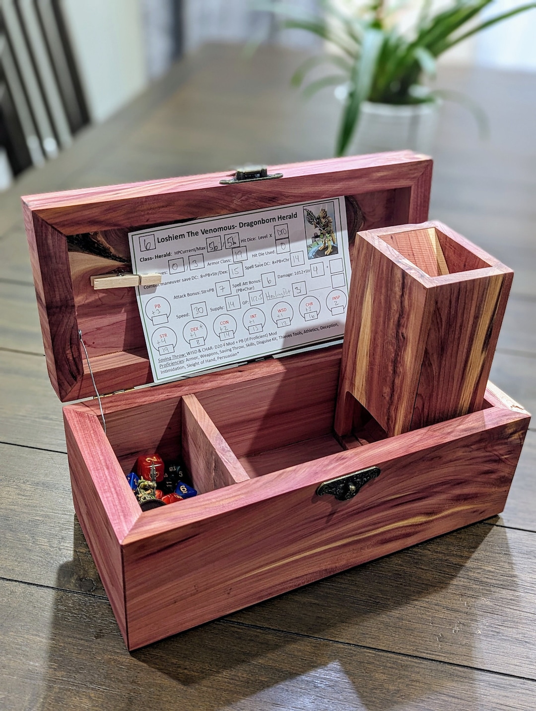 Aromatic Cedar Game Box With Dice Tower- Made to Order! - Etsy