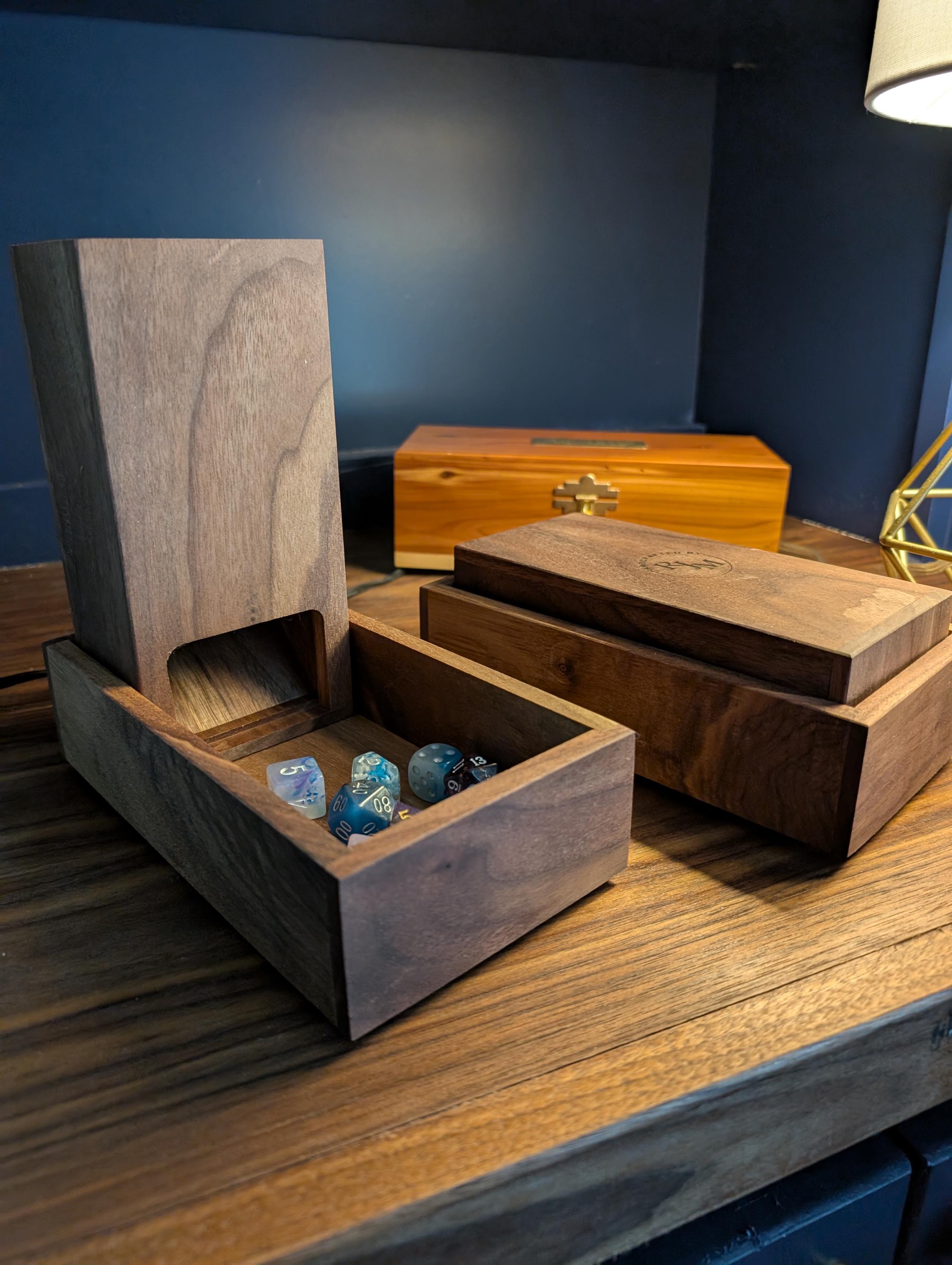 American Black Walnut Dice Tower and Tray- Handmade, Made to Order! - Etsy