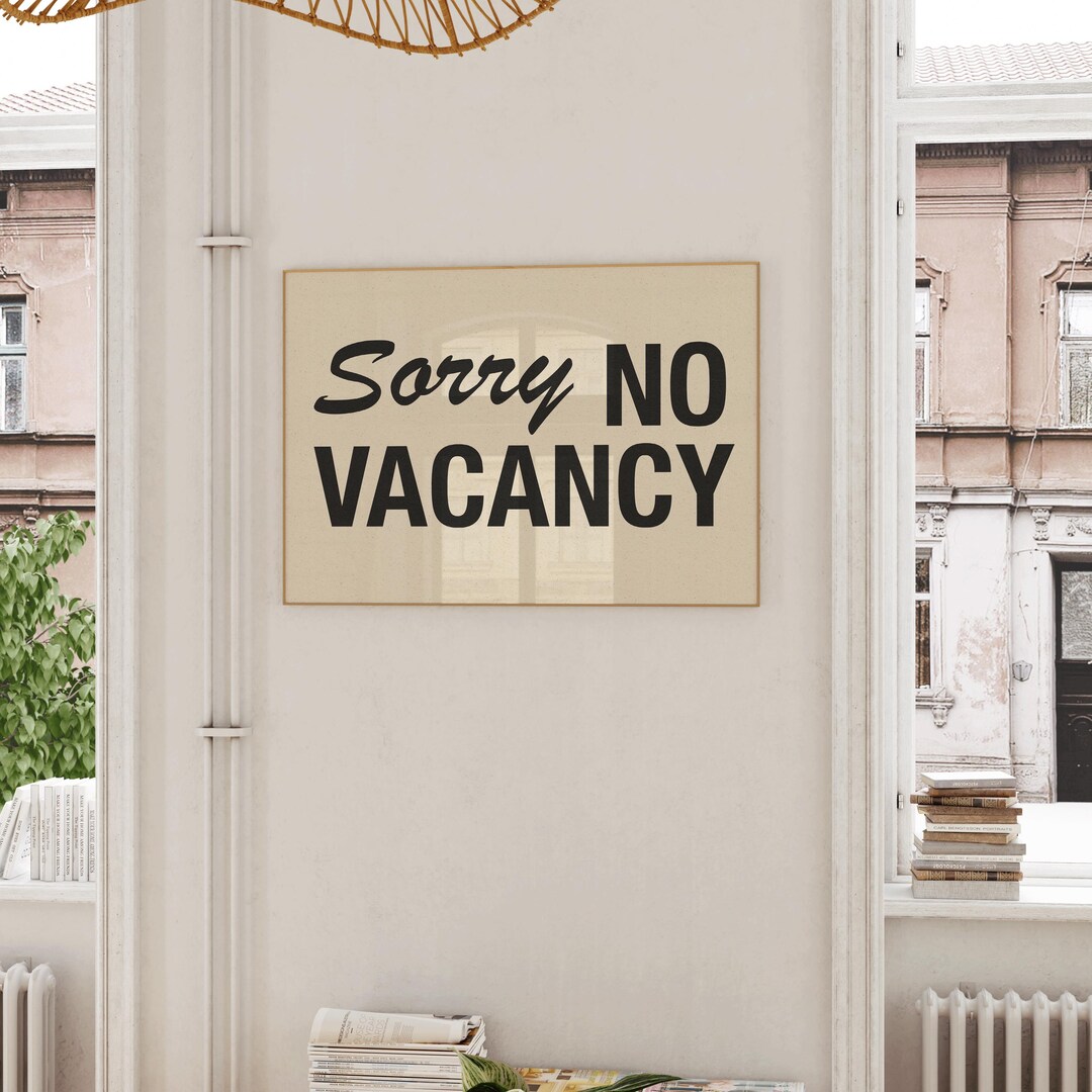 Sorry No Vacancy Motel Print, Retro Wall Art - Etsy