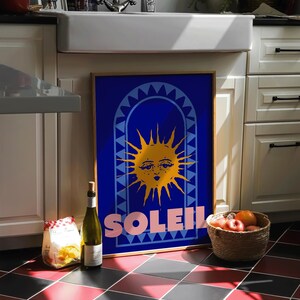SET OF 3 POSTERS | Le Soleil Set of 3 Posters, Bright Sun Wall Art ...