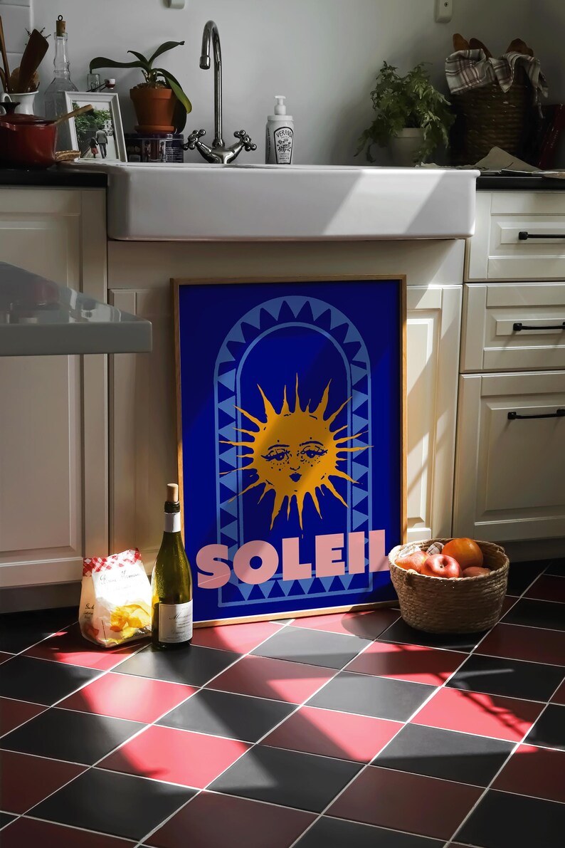 SET OF 3 POSTERS Le Soleil Set of 3 Posters, Bright Sun Wall Art ...
