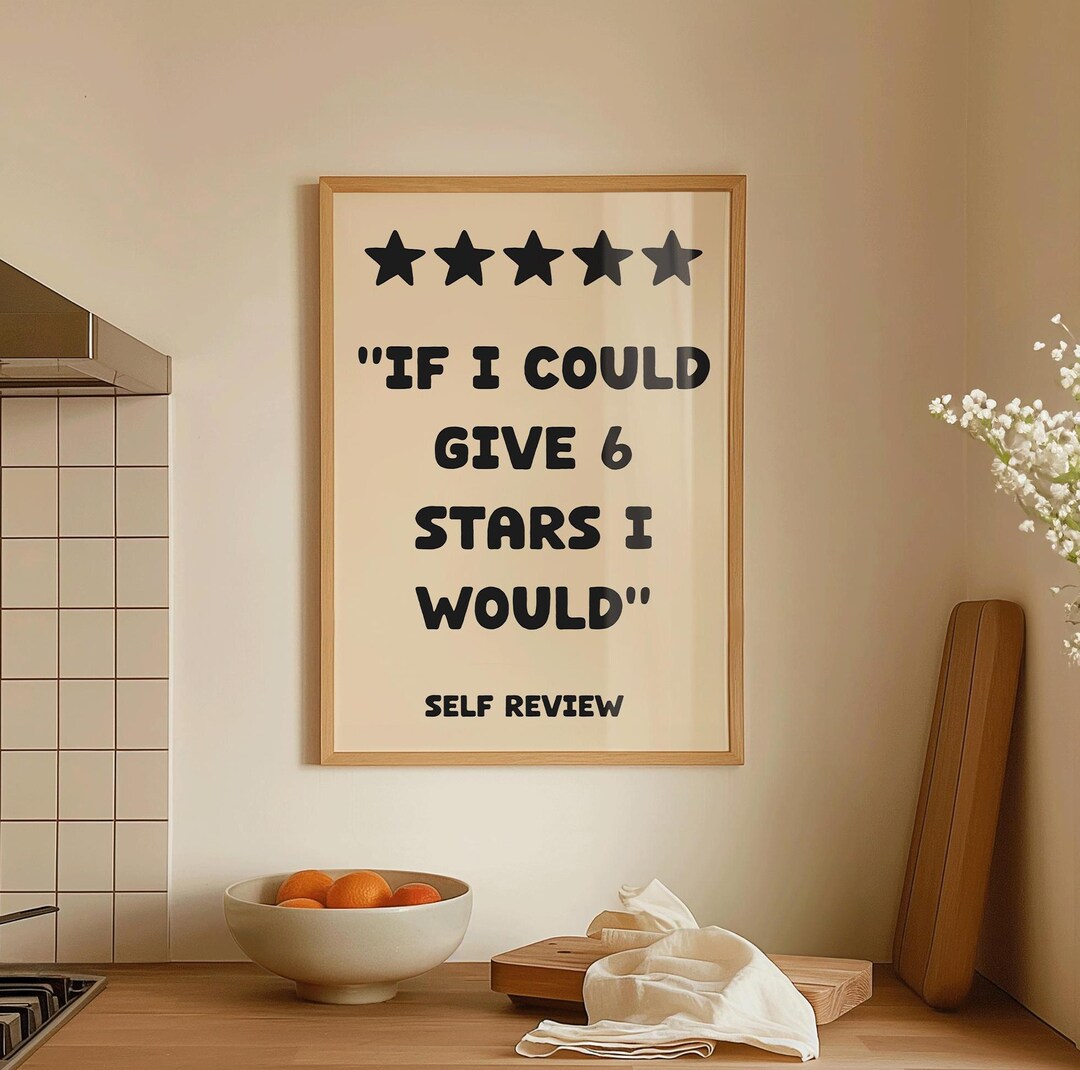 Funny Kitchen Print, 5 Star Food Review Poster - Etsy