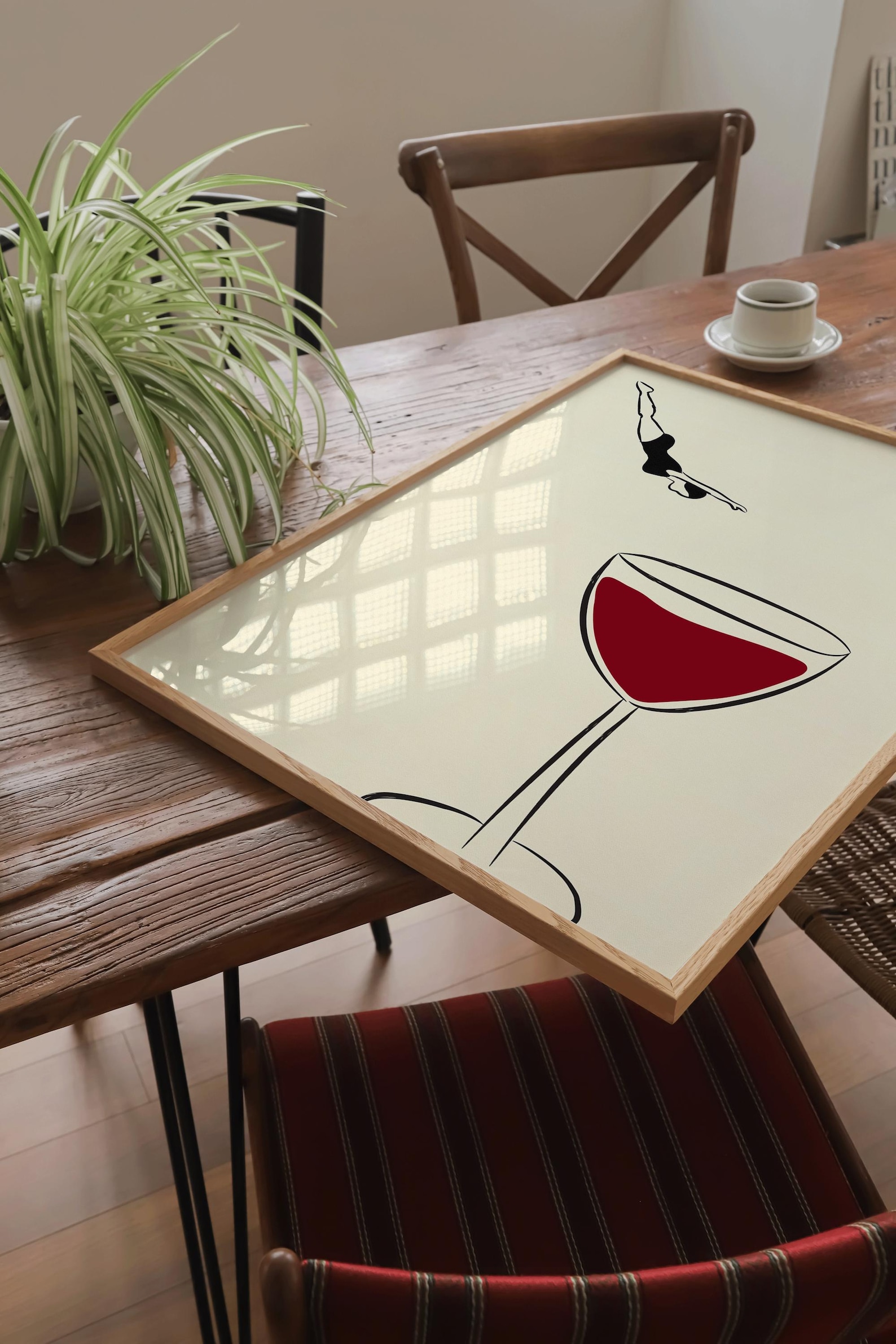 Wine Print, Hand Drawn Print, Dive Poster, Retro Wine Print, Diving ...
