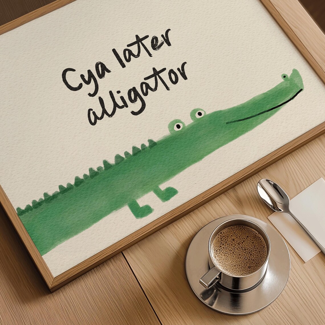 Cya Later Alligator Print, Hand Drawn Wall Art, Nursery Decor, Hallway ...