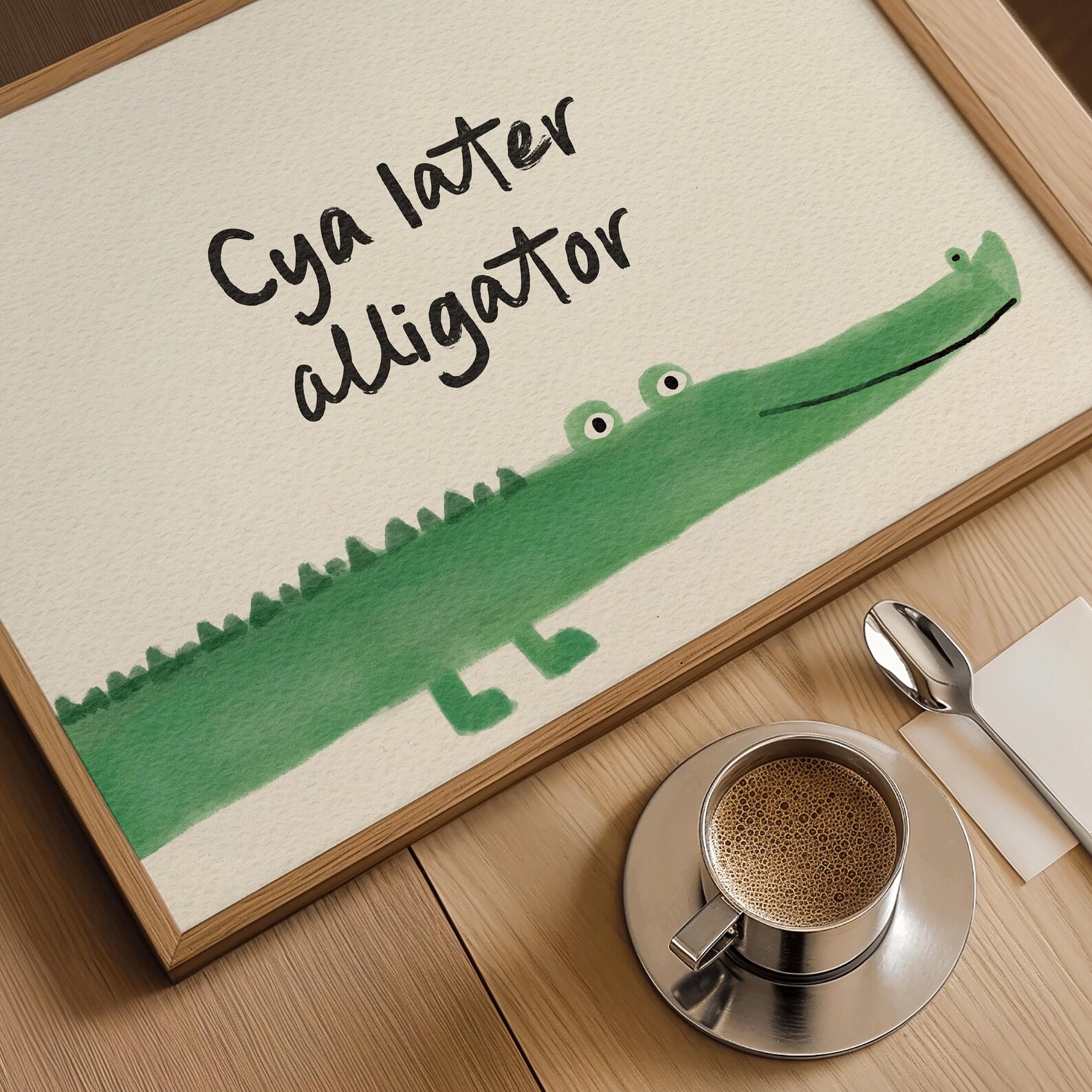 Cya Later Alligator Print, Hand Drawn Wall Art, Nursery Decor, Hallway ...