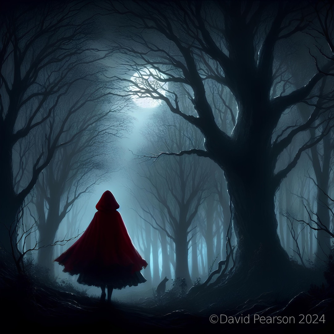 Little Red Riding Hood: Gothic Art Print Academia Creepy Painting ...