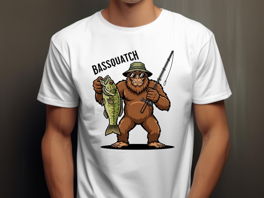 Sasquatch PNG Bassquatch Bass Fishing Sublimation Graphic, Funny ...