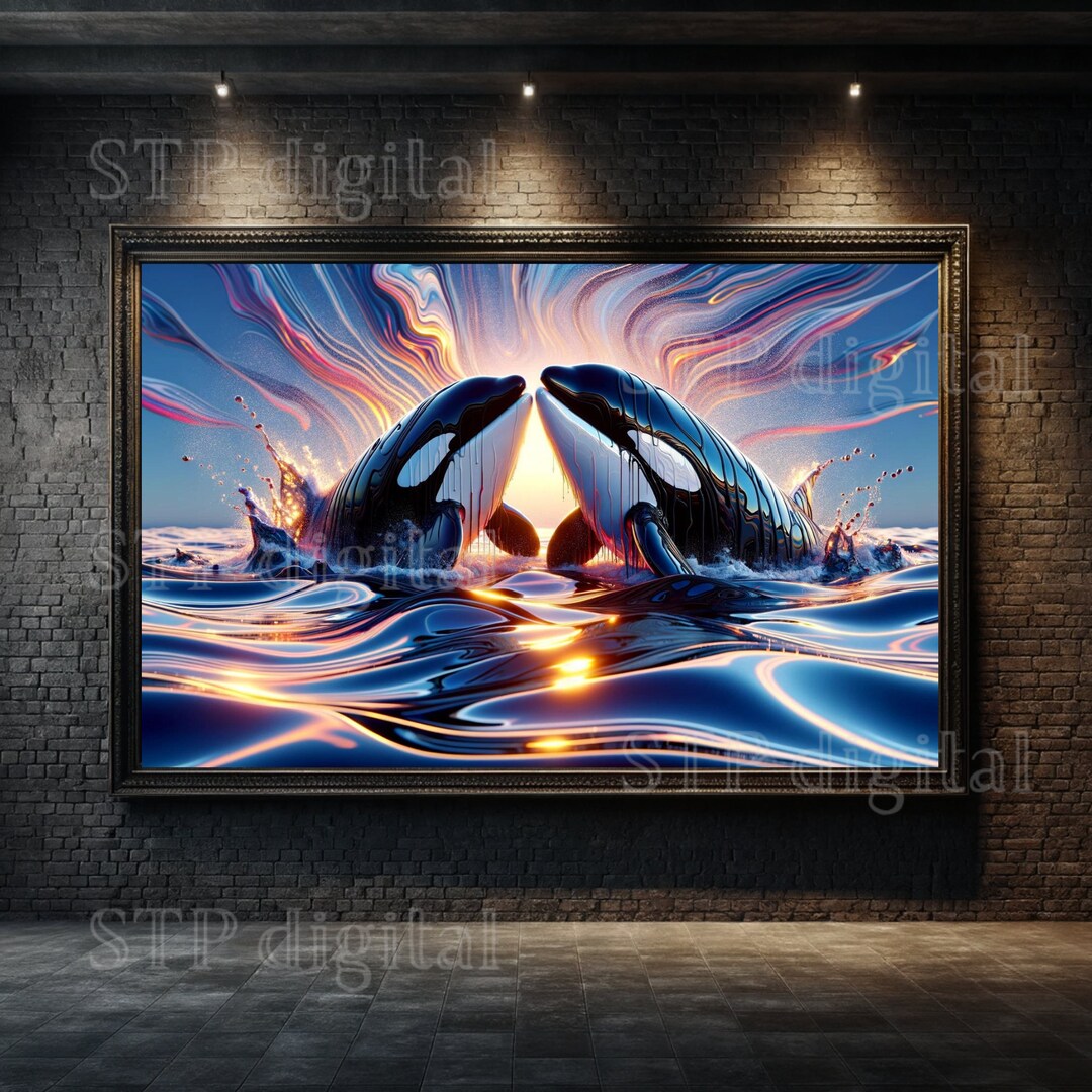 Valentine's Day Orca Whale Art, Killer Whale Love, Companionship ...