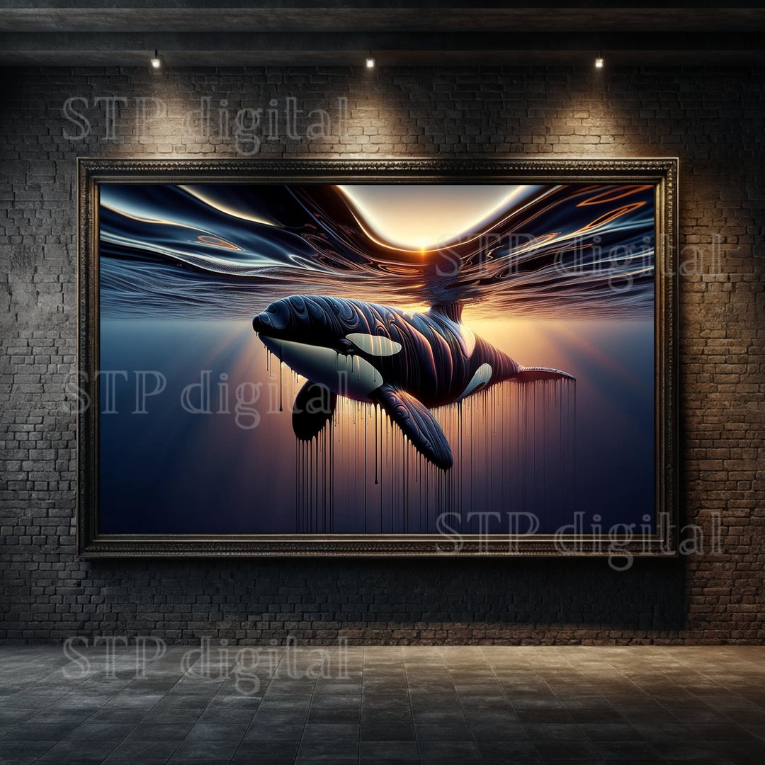 Stunning Orca Whale Abstract Digital Art Download, Killer Whale ...