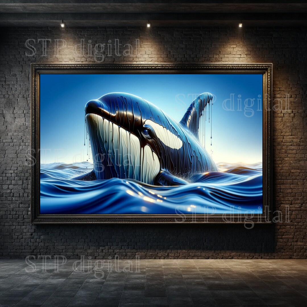 Orca Whale Digital Download, High Resolution Abstract Drip Art Killer ...