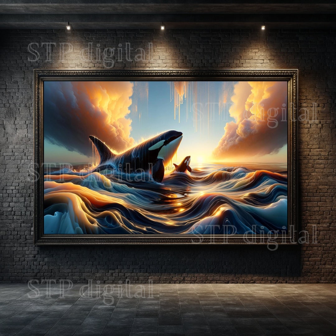 Orca Heaven, Mother and Calf Killer Whale, Stunning Beauty, High ...