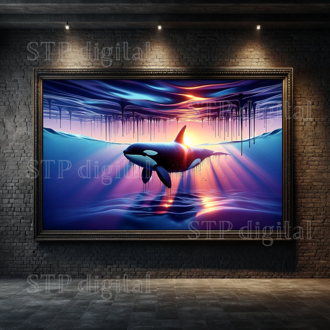 Orca Whale Png Download, Killer Whale Abstract Drip Art, High ...
