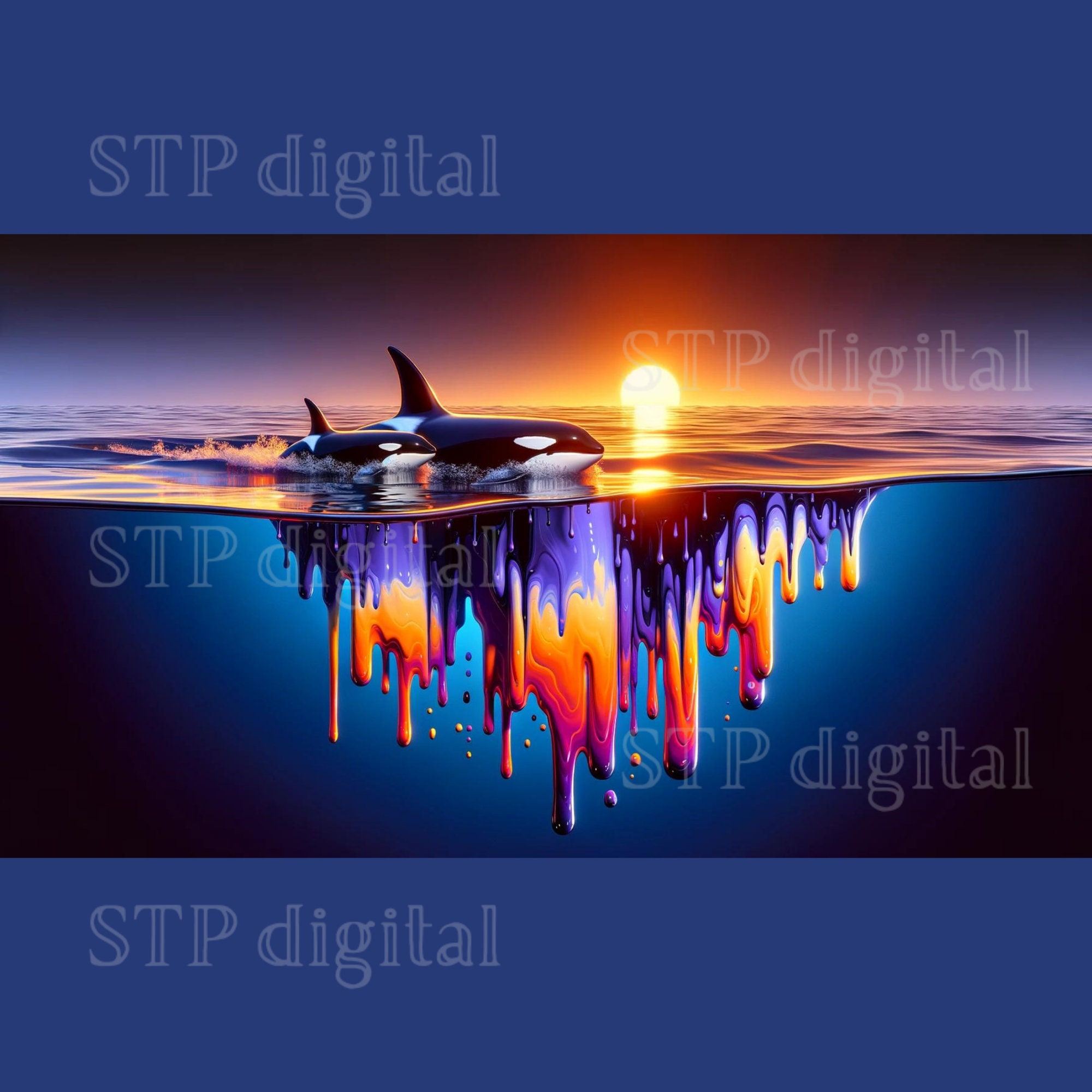 Mother and Baby Orca Printable Download, High Resolution Png, Abstract ...