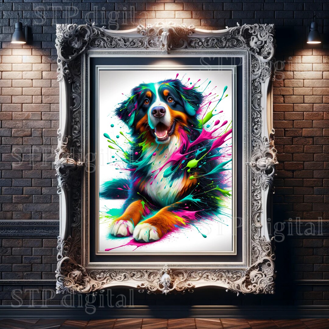 Bernese Mountain Dog Painting, Berner Teenager Lol the Tough Stage! Fun ...