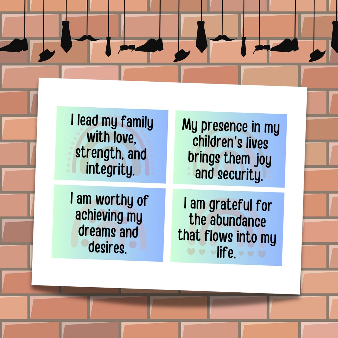20 Dad Affirmation Cards for Dads Digital Download Positive Parenting ...