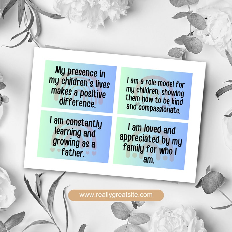 20 Dad Affirmation Cards for Dads Digital Download Positive Parenting ...