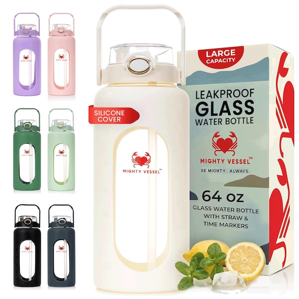 Cute Glass Water Bottle - Etsy