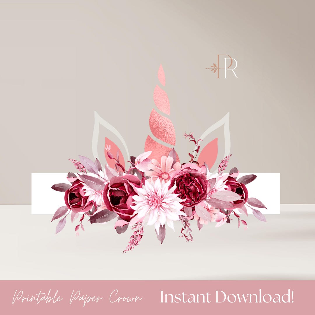 Pink Rainbow Printable Headband, DIY Activity Headpiece, Instant ...