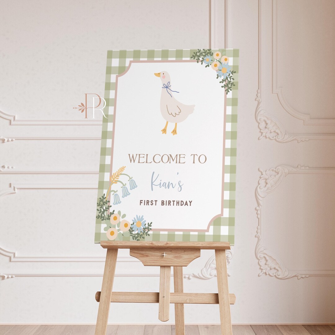 One Silly Goose Welcome Entrance Big Sign, Editable in Corjl 16in X ...