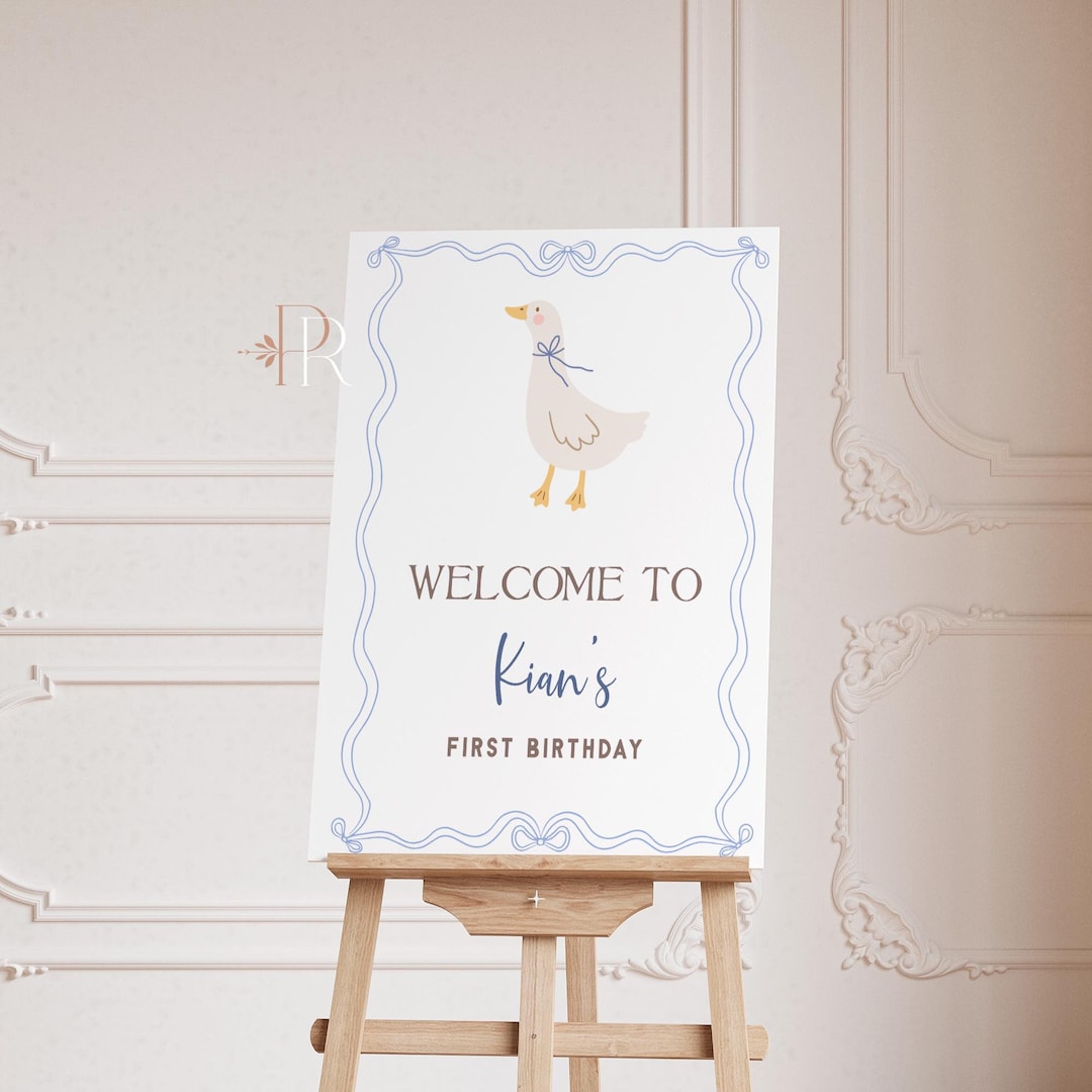 One Silly Goose Welcome Entrance Big Sign, Editable in Corjl 16in X ...