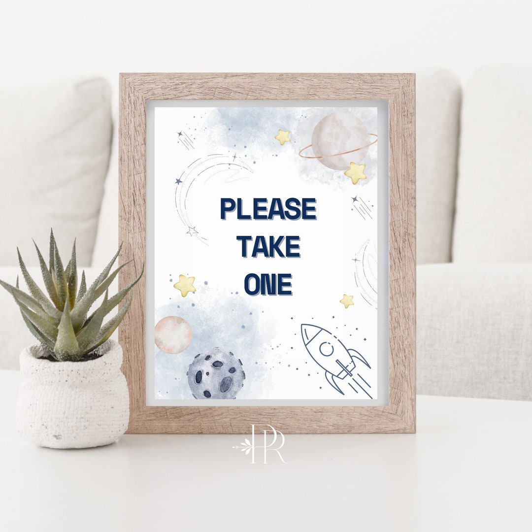 Space Blast off Birthday Party Table Sign 8x10. Editable and Printable ...