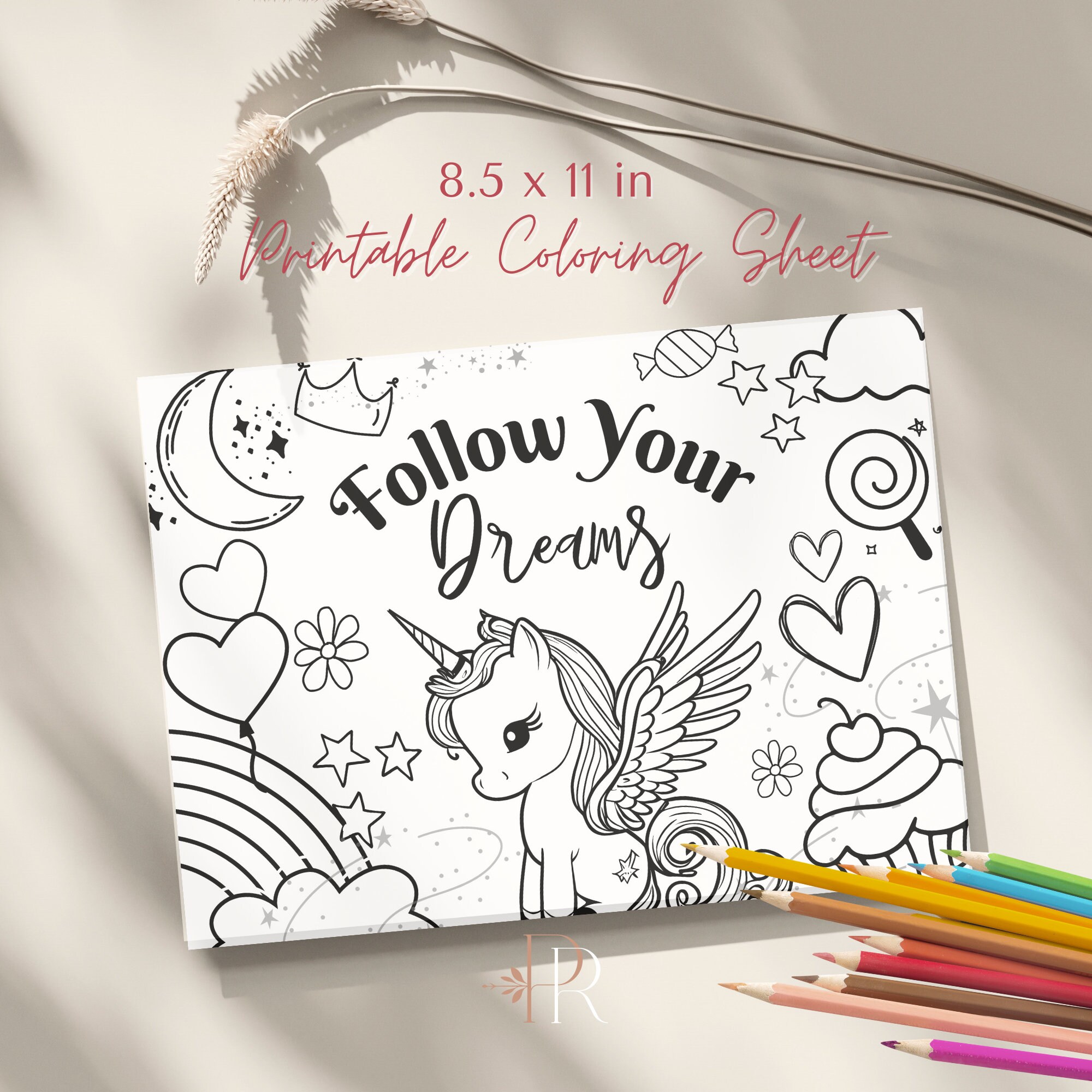 Unicorn Party Printable Coloring Activity Mat for Kids, Instant ...