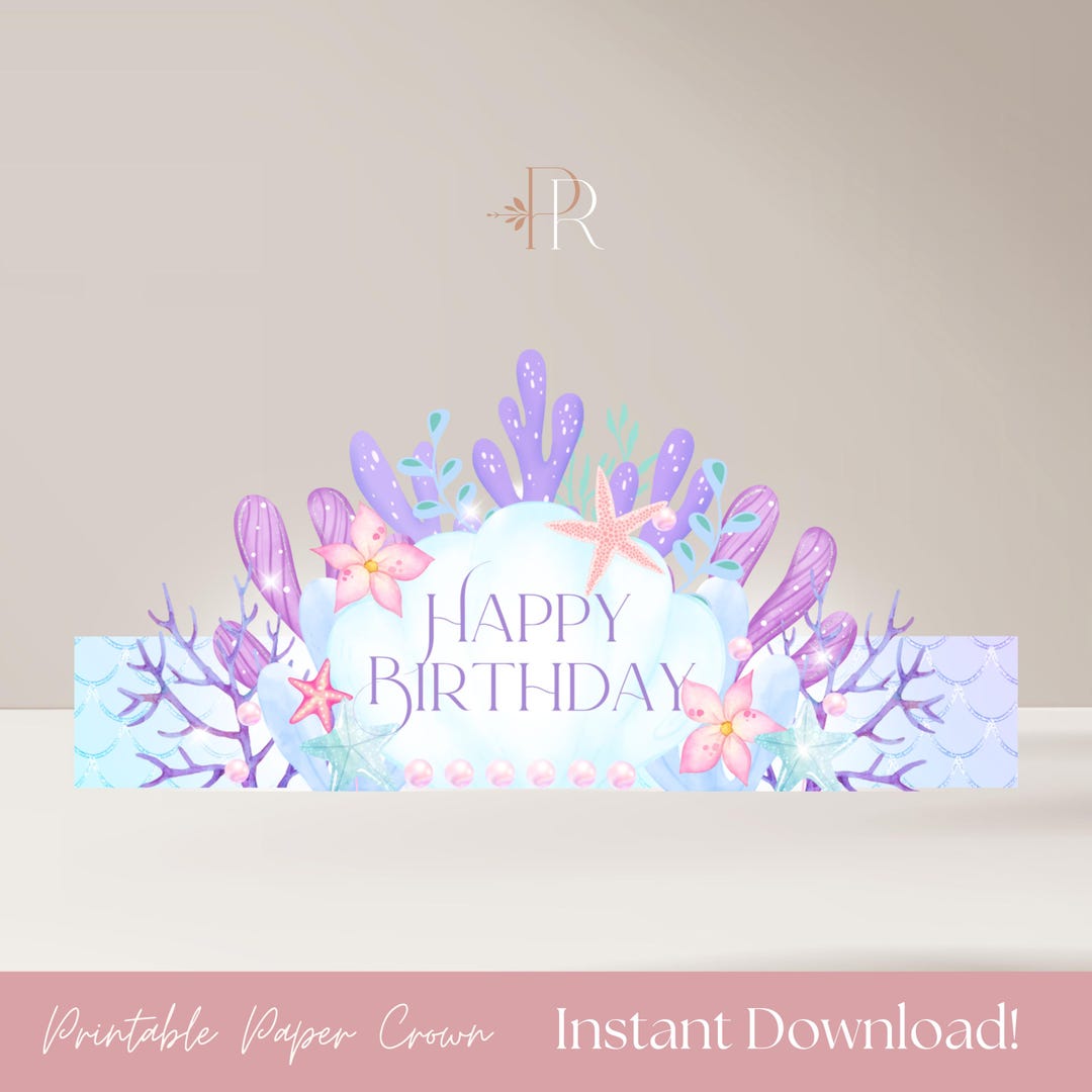 Mermaid Crown Printable Headband, DIY Activity Headpiece, Instant ...