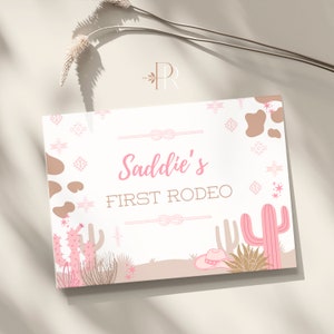 First Rodeo Girl Party Placemat for Kids Table Activity, Editable in ...