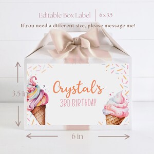 Ice Cream Gable Box Label: Editable Candy Box Template (PDF) - Etsy