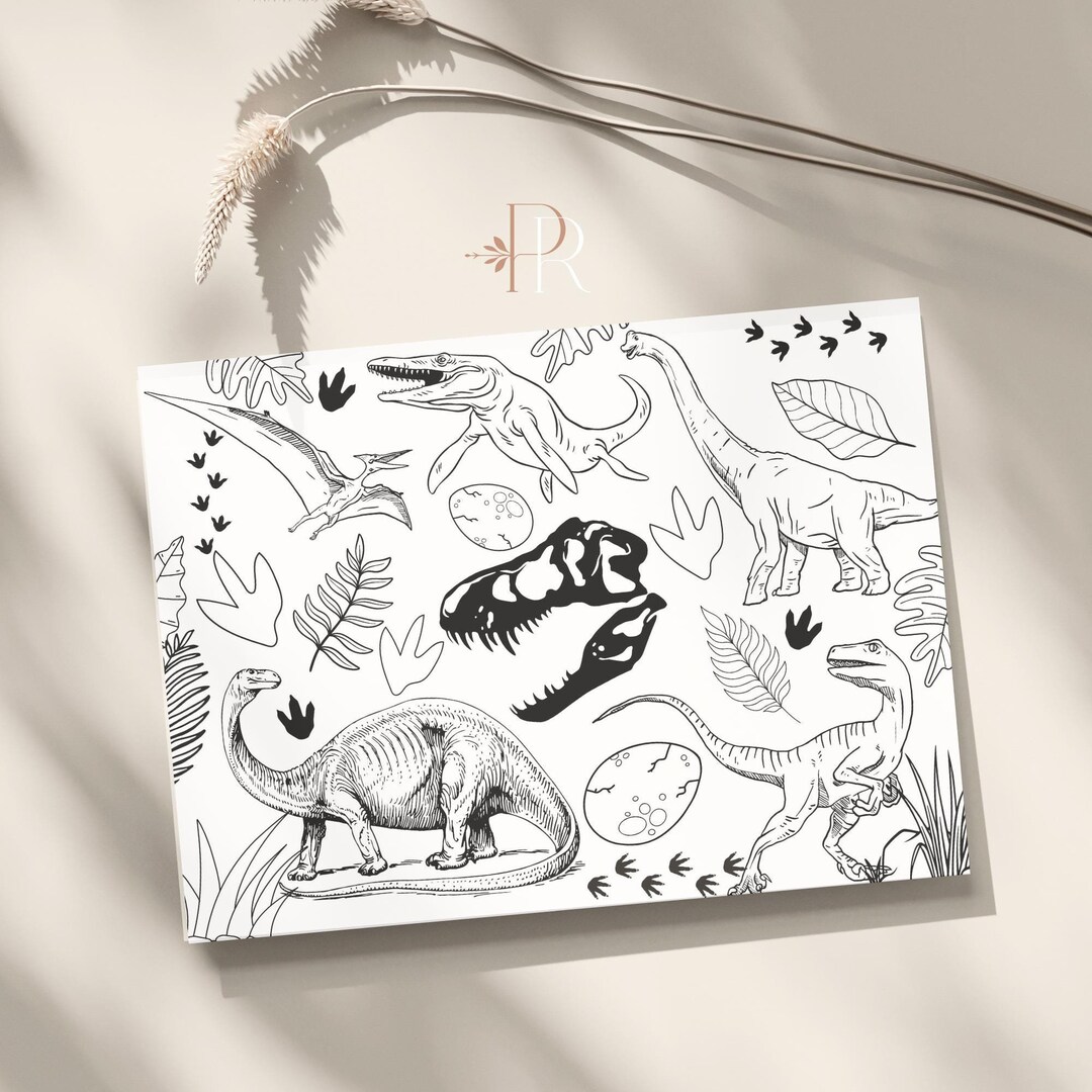 Dinosaur Coloring Mat/sheet, Instant Download 8.5 X 11 PDF and JPG - Etsy