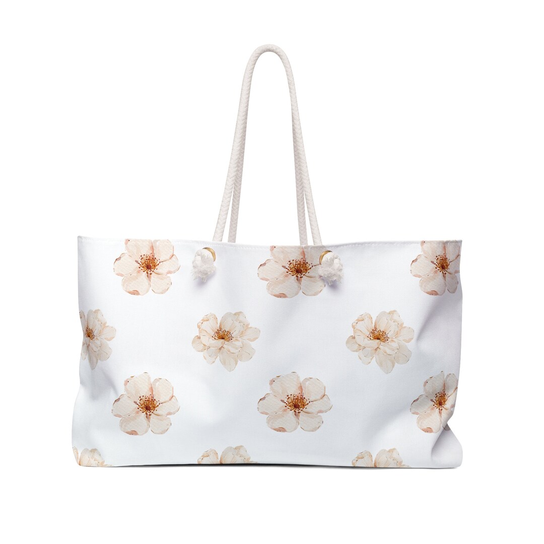 Pink Floral Weekender Bag | Beach Bag | Weekend Getaway | Gifts for Her ...