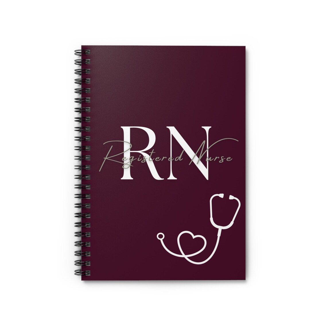 RN Spiral Notebook in Maroon | Journal | Spiral Bound Notebook | Ruled ...