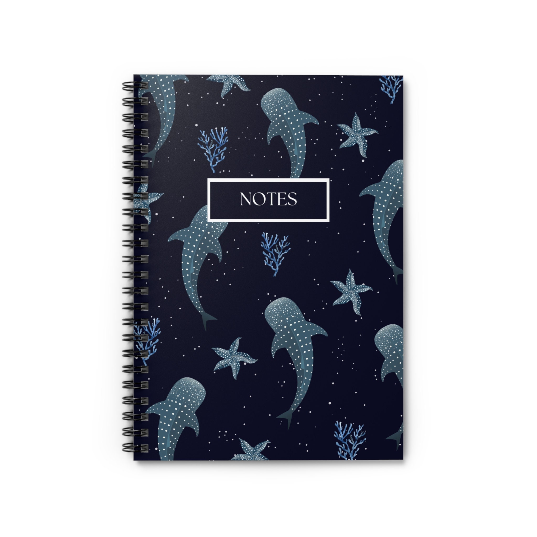 Navy Whale Shark Spiral Notebook | Journal | Ruled Line Paper | School ...