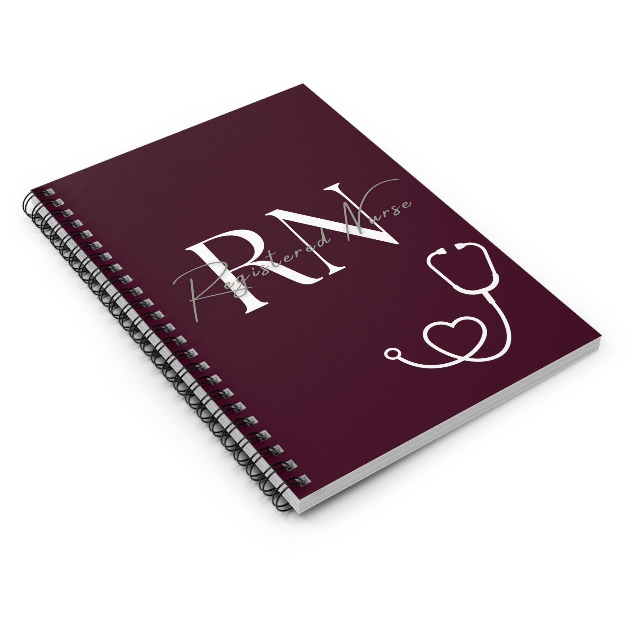RN Spiral Notebook in Maroon | Journal | Spiral Bound Notebook | Ruled ...