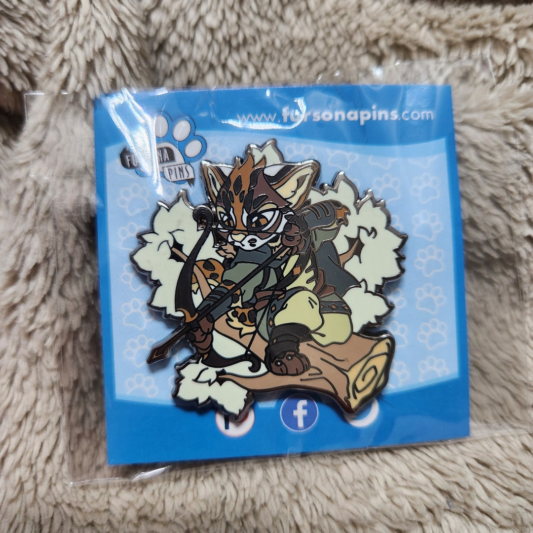 Fursona Pins Fighting Bow Cat Furry Enamel Pin - Etsy
