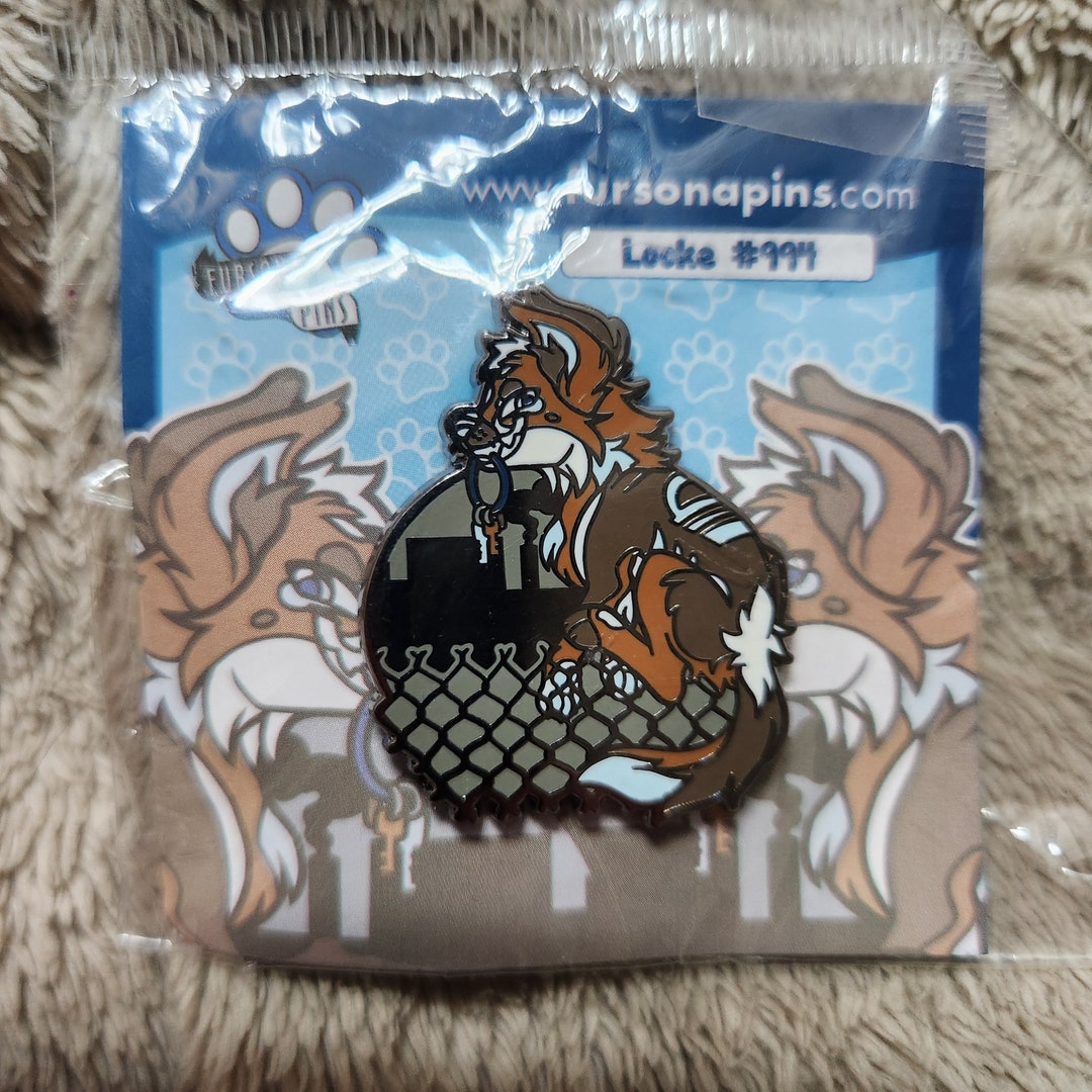 Fursona Pins Chain Fence Dog Furry Enamel Pin - Etsy
