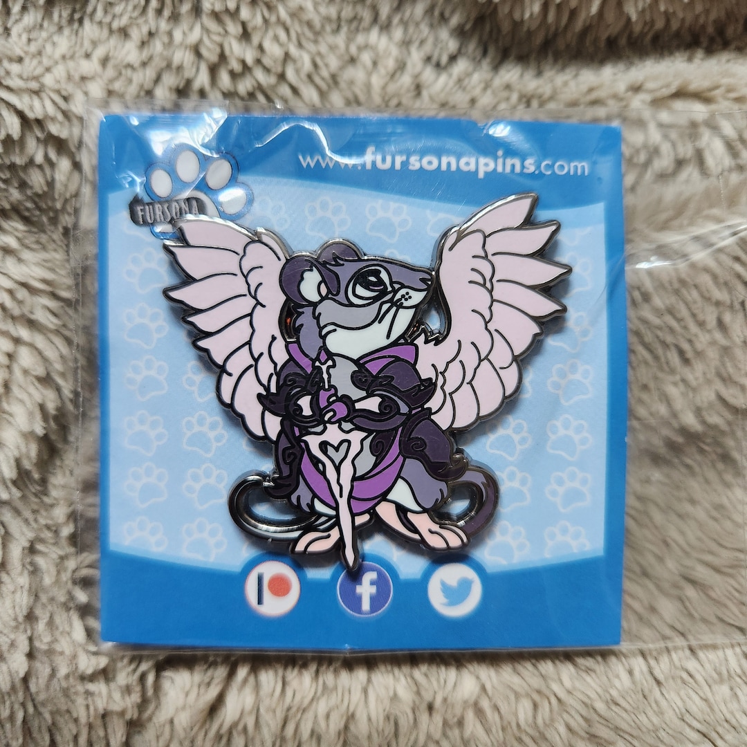 Fursona Pins Winged Rat Enamel Pin - Etsy