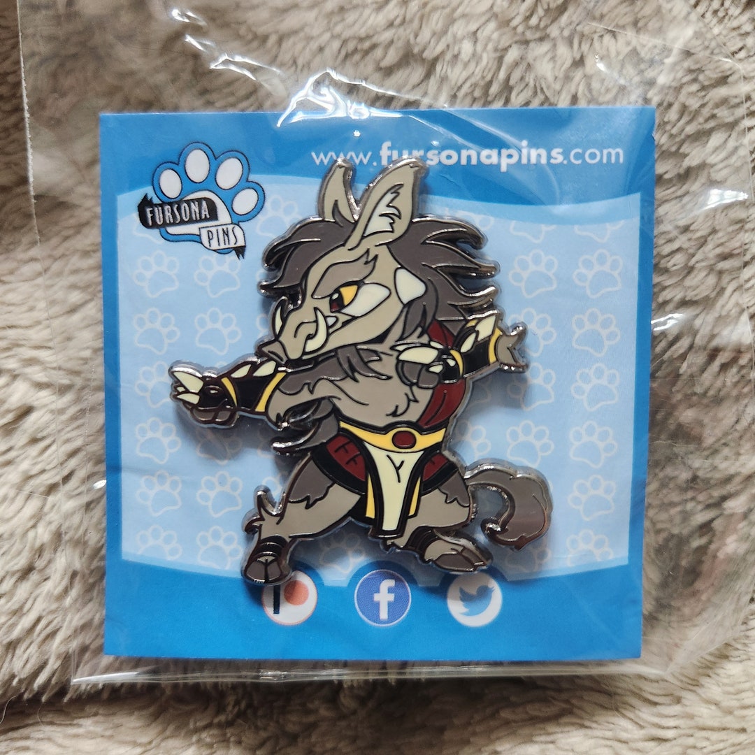 Fursona Pins Fighting Warthog Furry Enamel Pin - Etsy