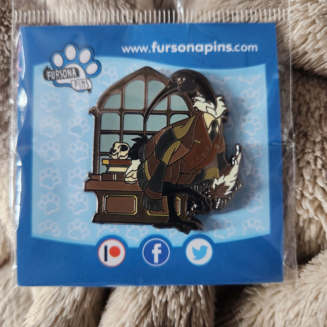Fursona Pins Writer Bird Furry Enamel Pin - Etsy