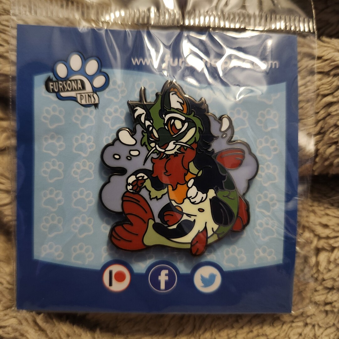 Fursona Pins Calico Catfish Furry Enamel Pin - Etsy