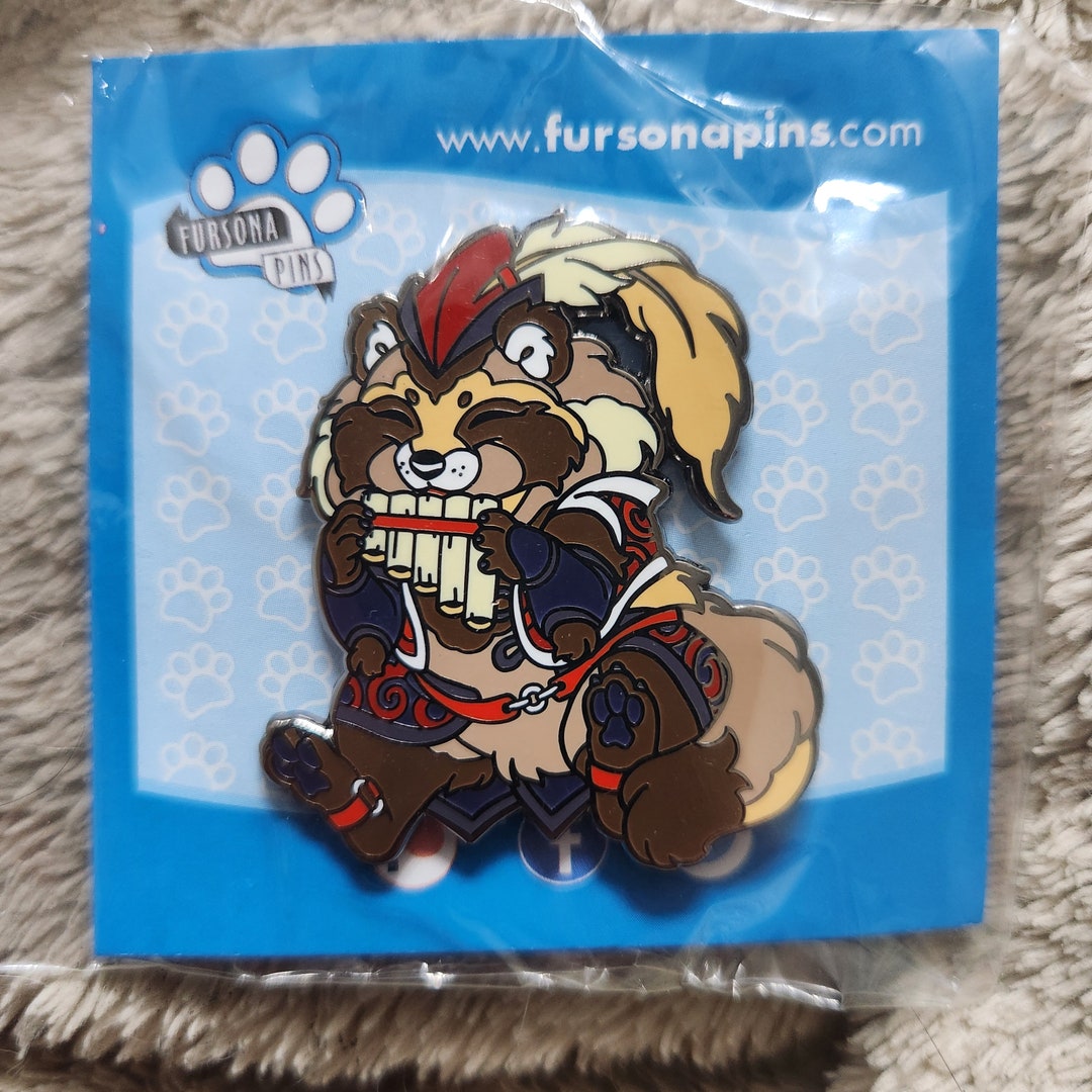 Fursona Pins Music Tanuki Enamel Pin - Etsy