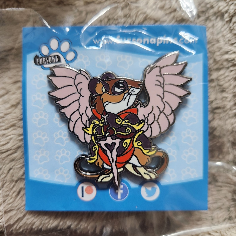 Fursona Pins Winged Rat Enamel Pin - Etsy