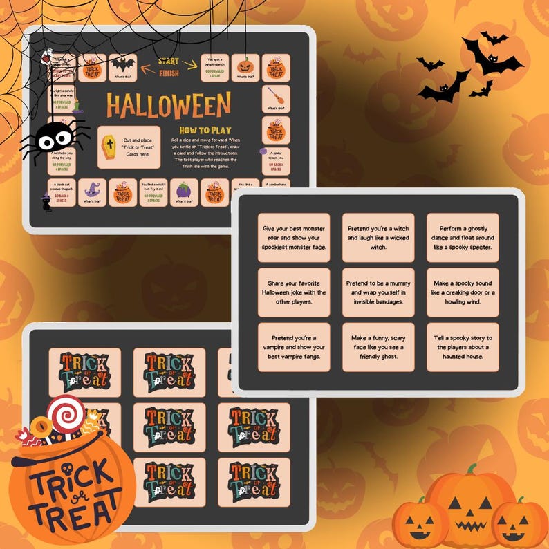Kids Halloween Board Game | Printable Halloween Board Game | Kids ...