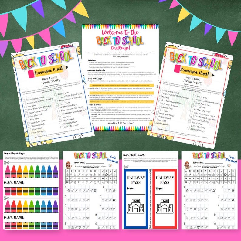 Kids Back to School Scavenger Hunt | Printable Back to School Scavenger ...