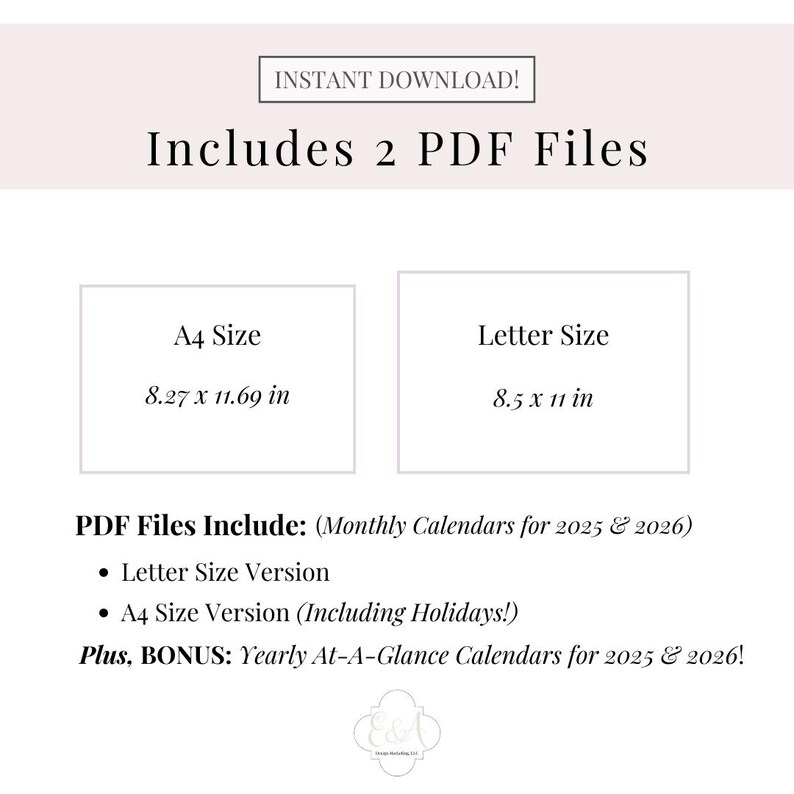 2025 & 2026 Monthly Calendar Printable | 2025 2026 Printable Calendar | Monthly Calendar ...