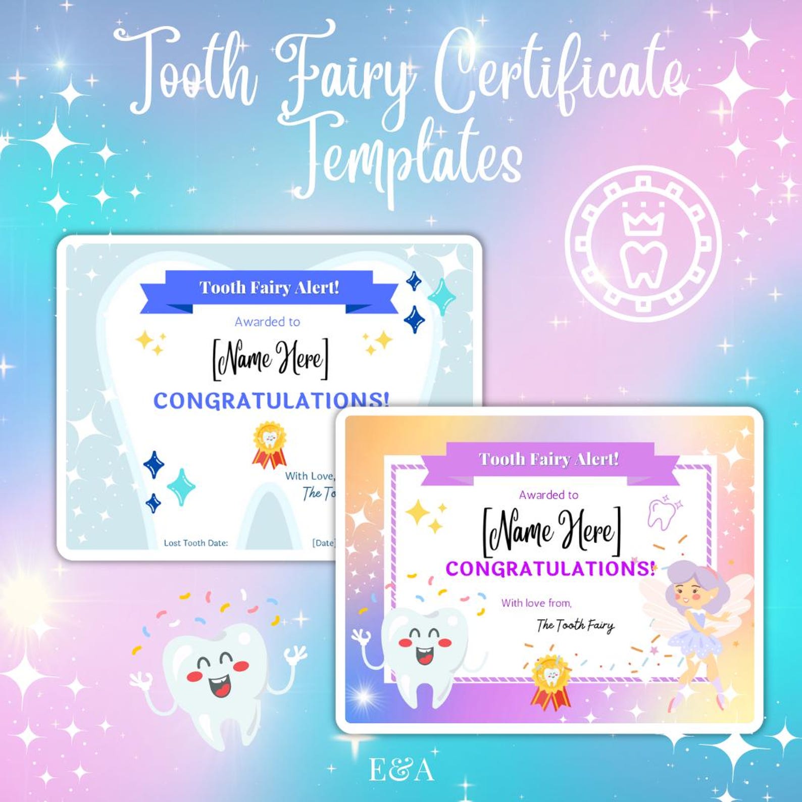 Editable Tooth Fairy Certificate | Printable Tooth Fairy Certificates ...