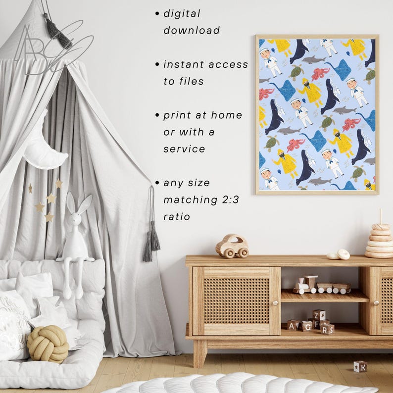 Fun Nautical Printable Wall Art | Digital Download | Coastal Wall Art ...