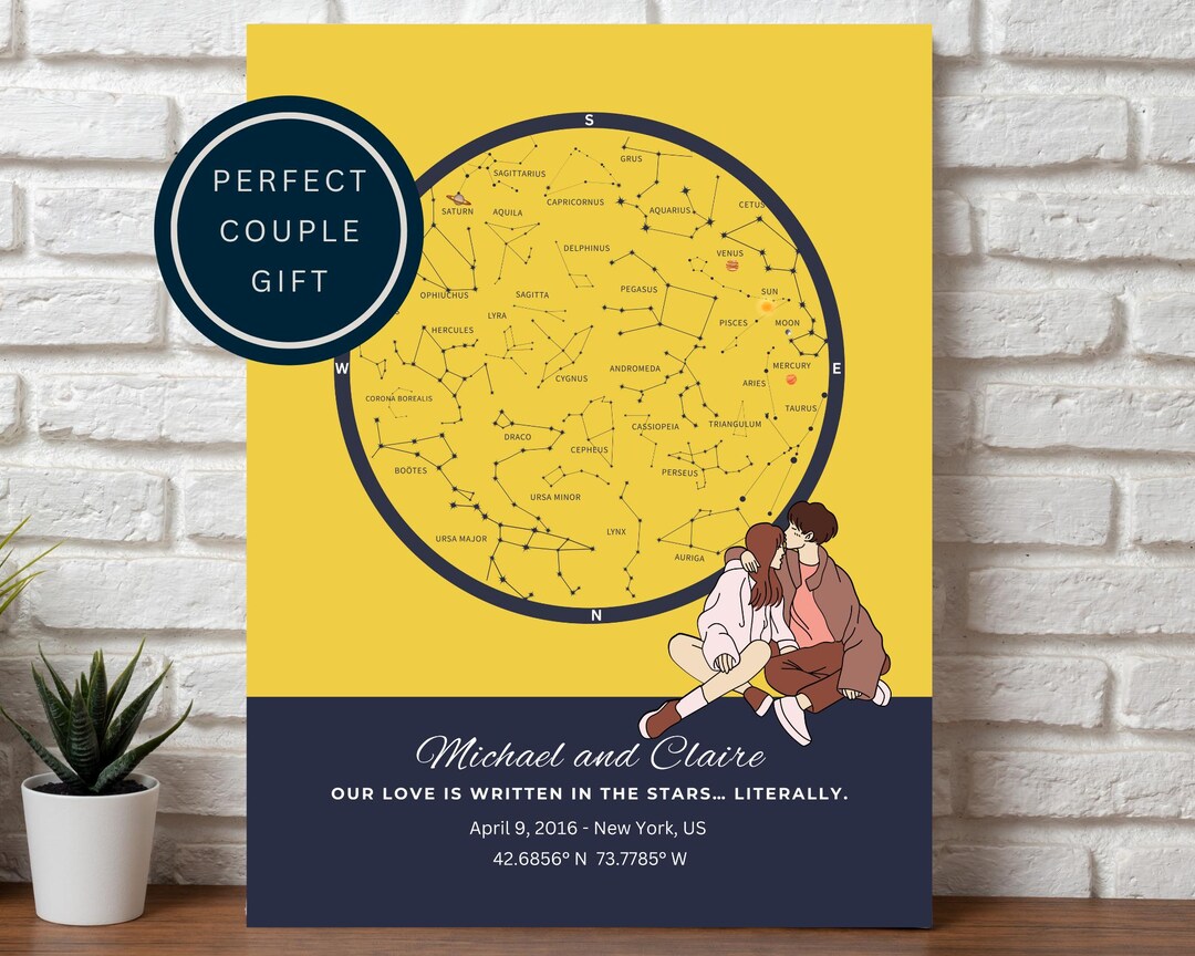 Couple Star Map – Romantic Custom Digital Poster – Perfect Gift for ...
