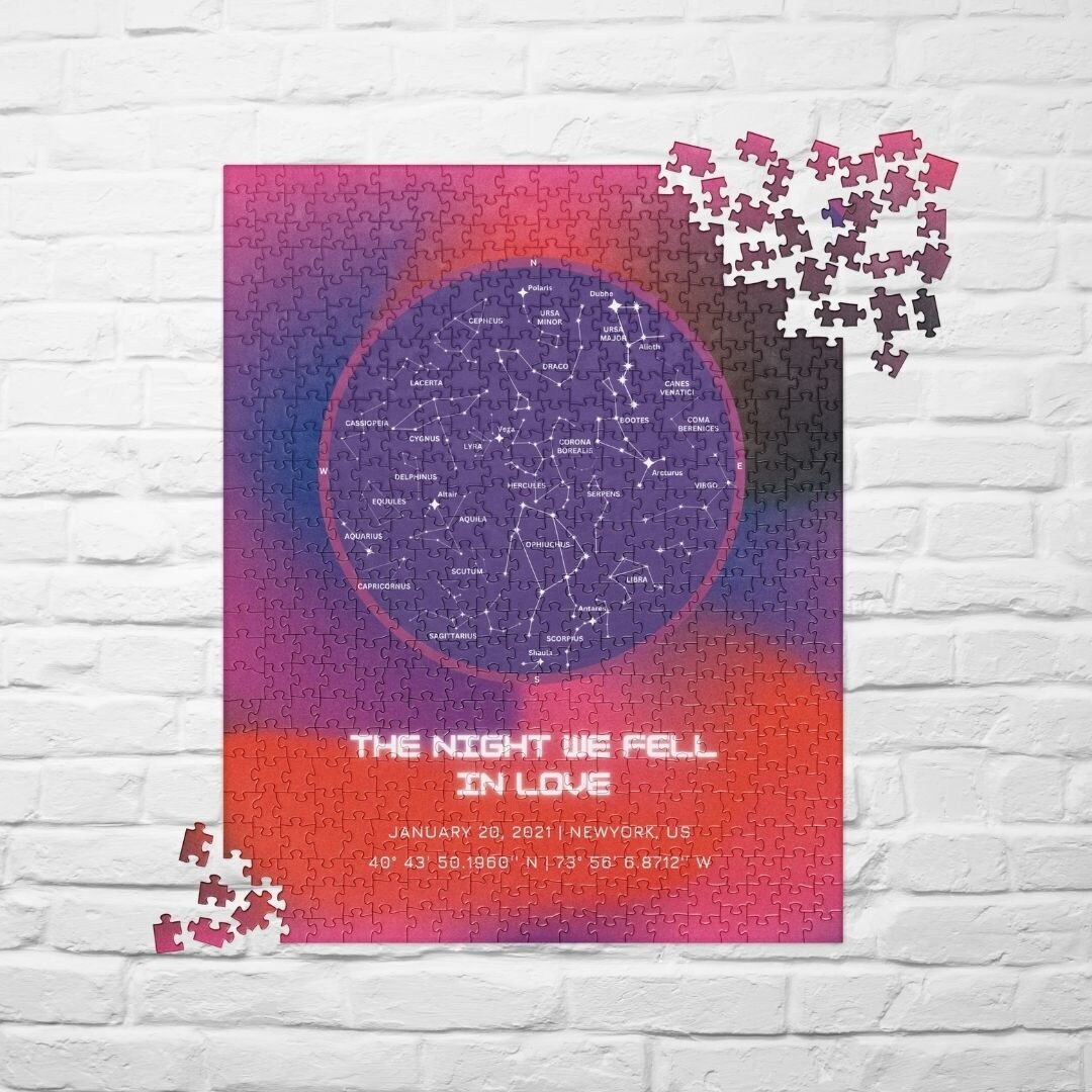 Personalized Star Map Puzzle, Custom Jigsaw Puzzle, Sky Map Gift ...