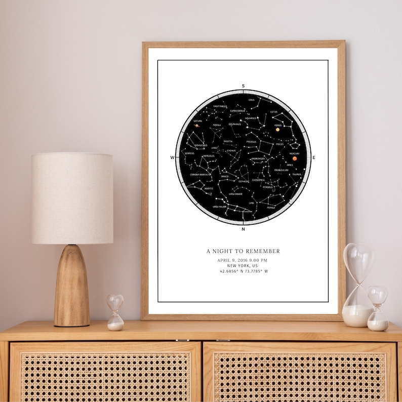 Personalized Star Map Print | Custom Night Sky Poster | Minimalist ...